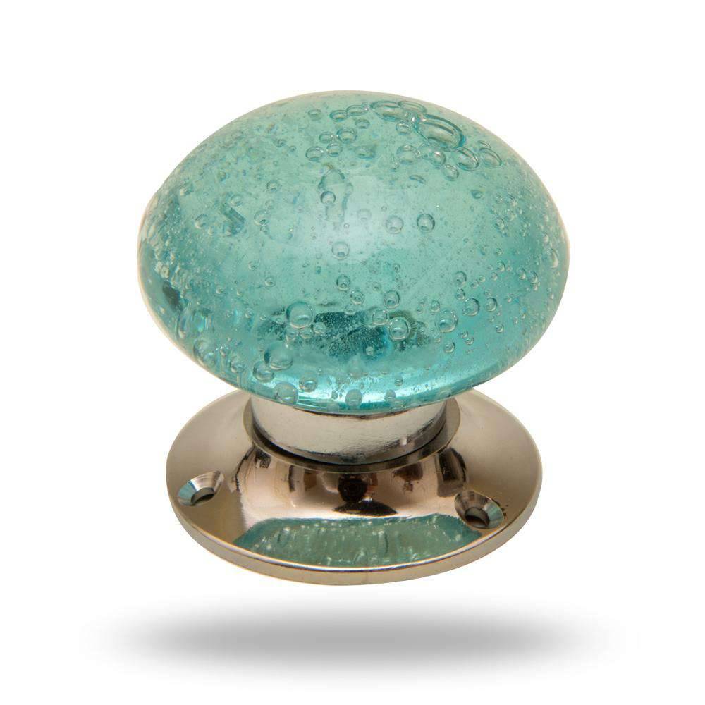 Bubble Glass Mortice Knobs Turquoise | Trinca Ferro